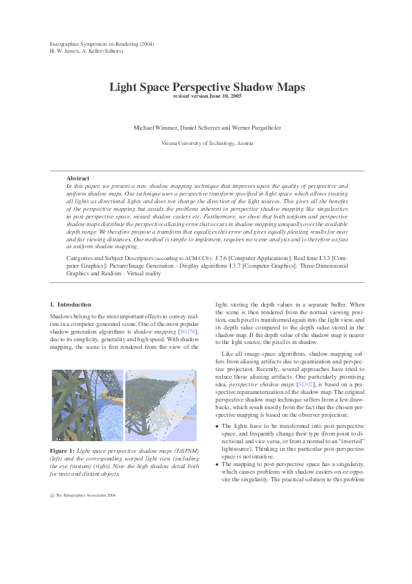 (PDF) Light Space Perspective Shadow Maps