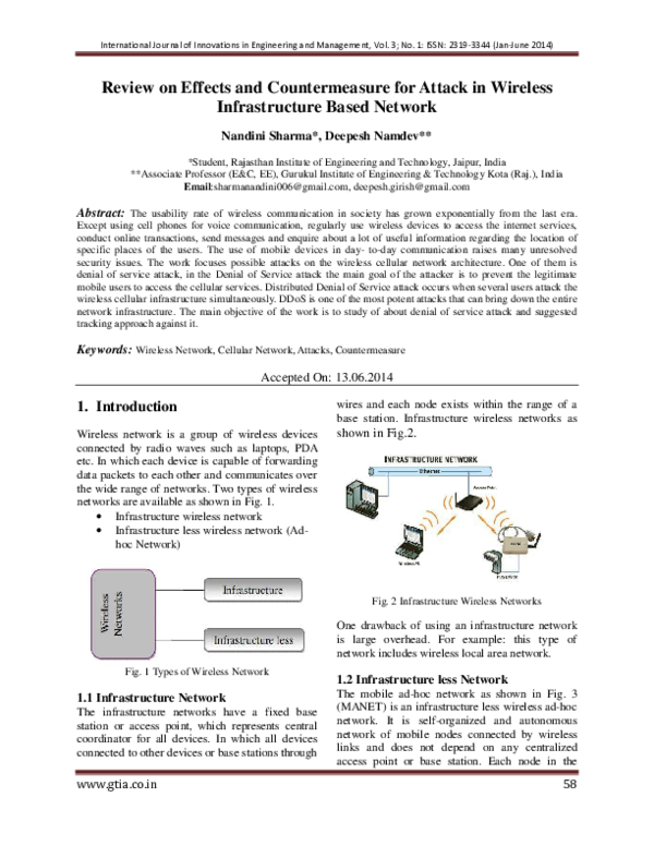 (PDF) Review on Effects and Countermeasure for Attack in Wireless ...
