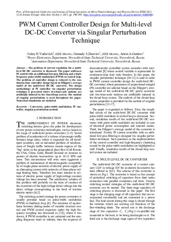 (PDF) PWM current controller design for multi-level DC-DC converter via singular perturbation ...