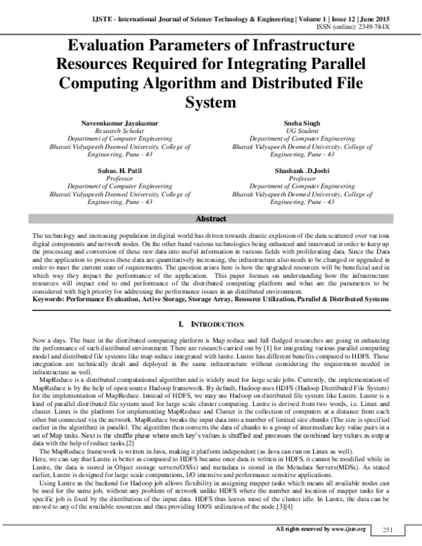 (PDF) Evaluation Parameters of Infrastructure Resources Required For ...