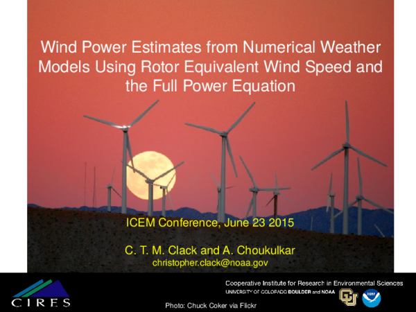 (PPT) Wind Power Estimates from Numerical Weather Models Using Rotor ...
