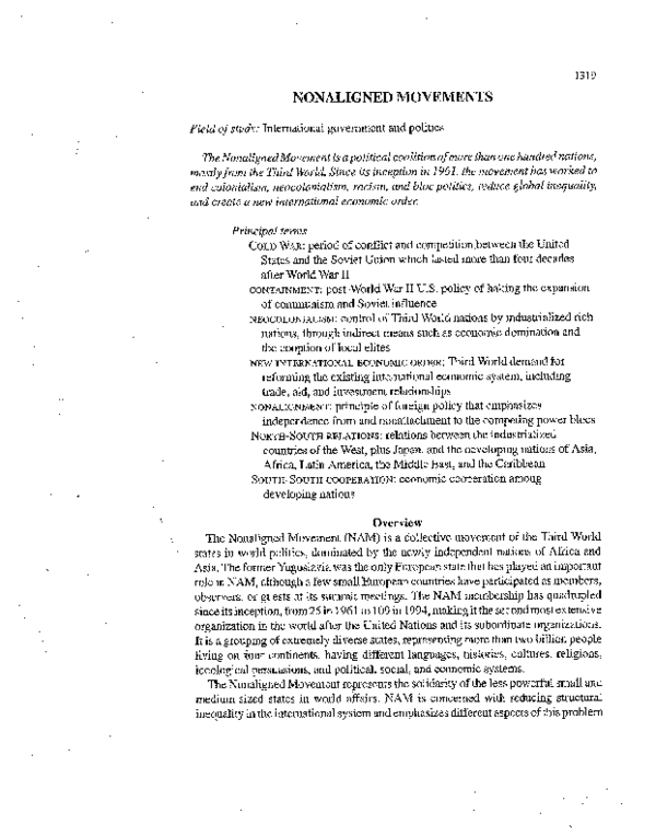 (PDF) Nonaligned Movement