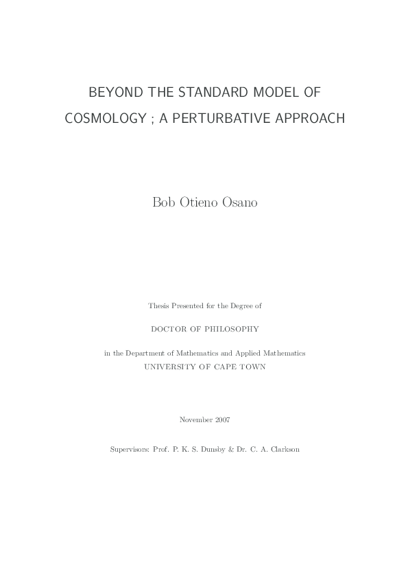 (PDF) Beyond the standard model of cosmology
