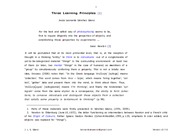 (PDF) Three Learning Principles