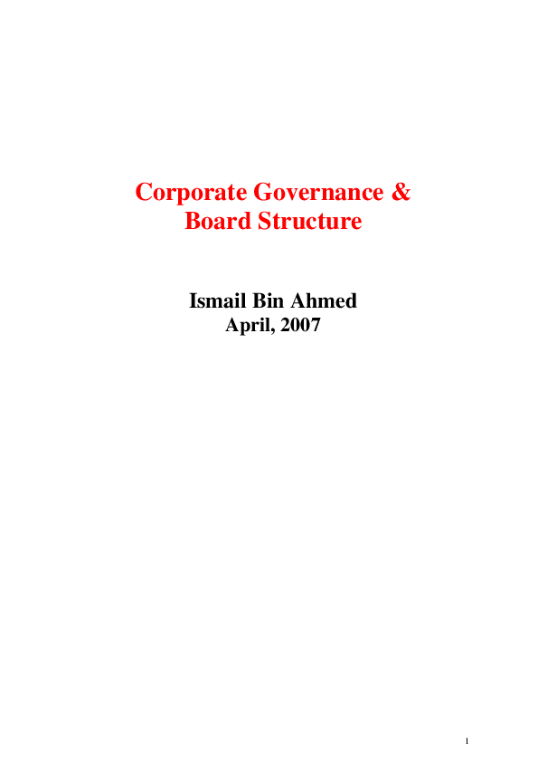 (PDF) Corporate Governance & Board Structure