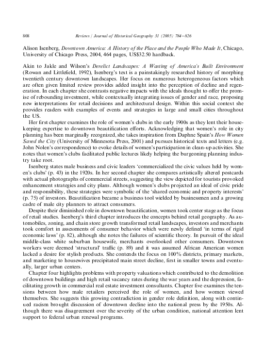 (PDF) Exploring Downtown America: History & Impact