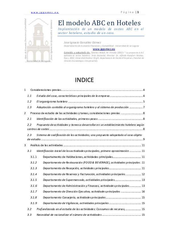 (PDF) El modelo ABC en Hoteles