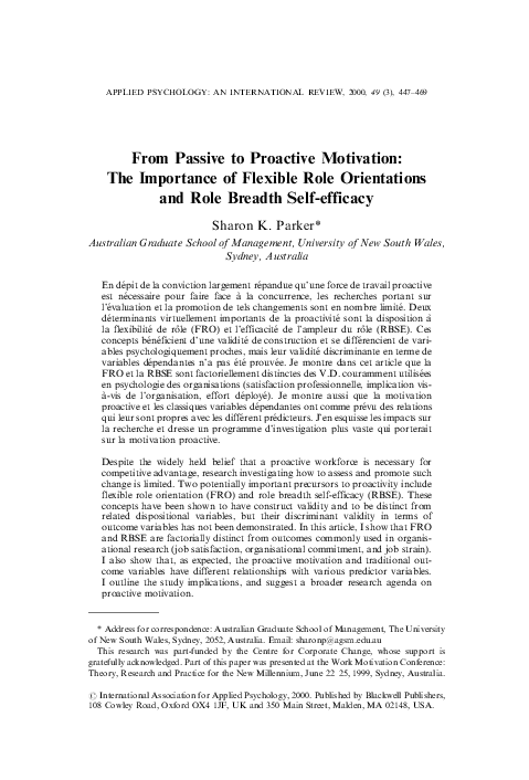 (PDF) From Passive to Proactive Motivation: The Importance of Flexible ...