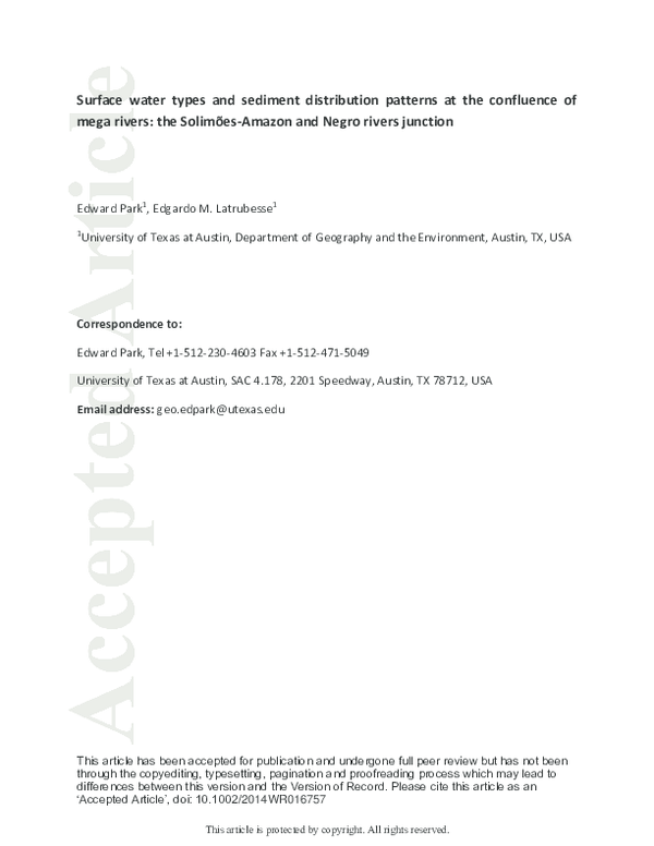 (PDF) Surface water types and sediment distribution patterns at the ...