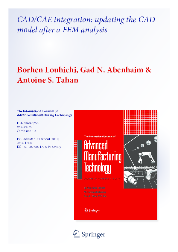 Pdf Cad Cae Integration Updating The Cad Model After A Fem Analysis