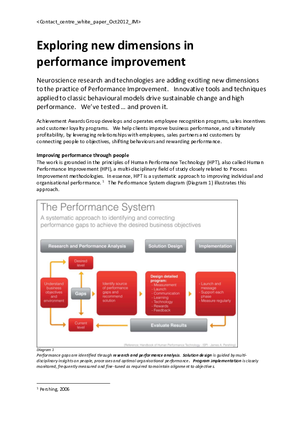 (PDF) Exploring new dimensions in performance improvement