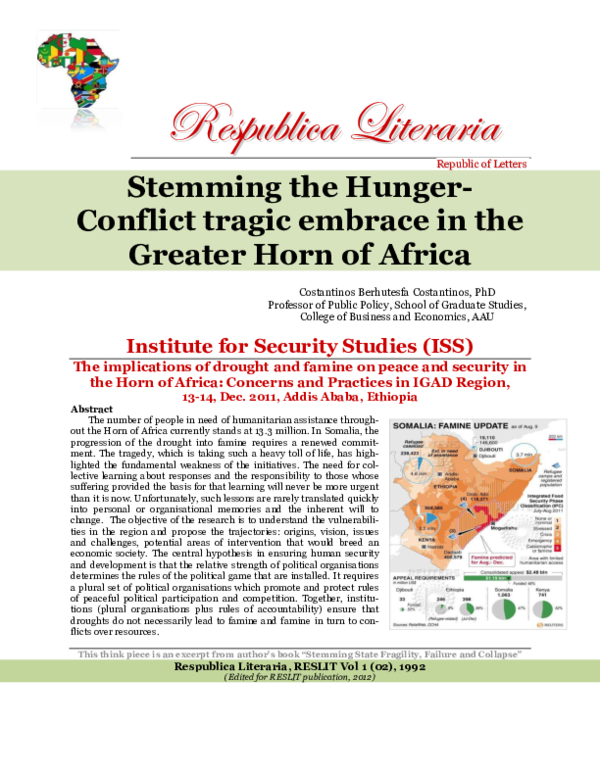 (PDF) Stemming the Hunger- Conflict tragic embrace in the Greater Horn ...