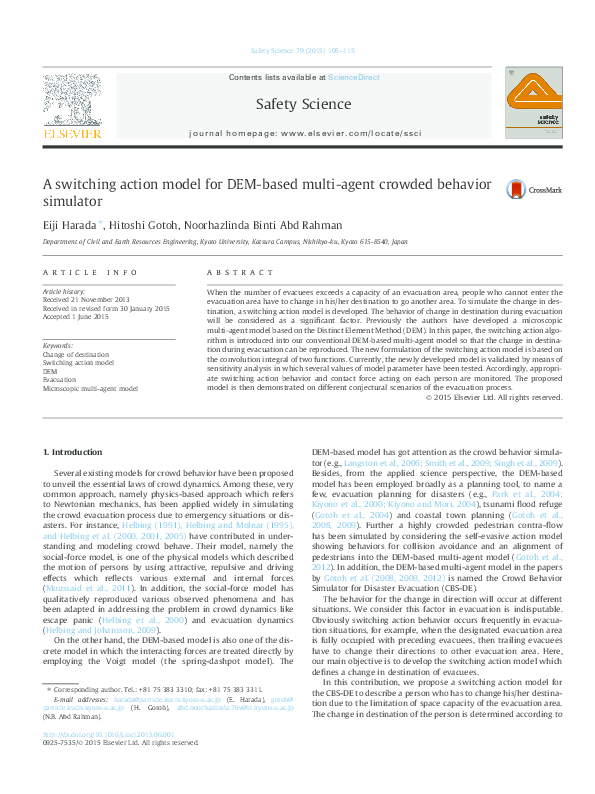 (PDF) A switching action model for DEM-based multi-agent crowded ...