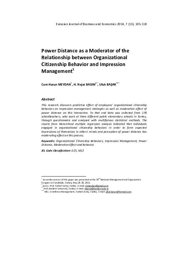 (PDF) Power Distance as a Moderator of the Relationship between ...