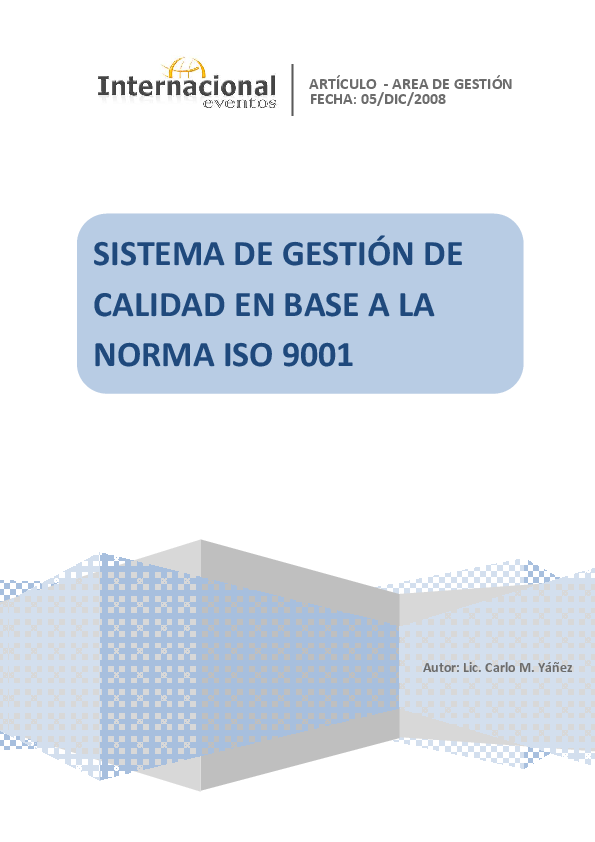 (PDF) SISTEMA DE GESTION DE CALIDAD EN BASE A LA ISO 9001