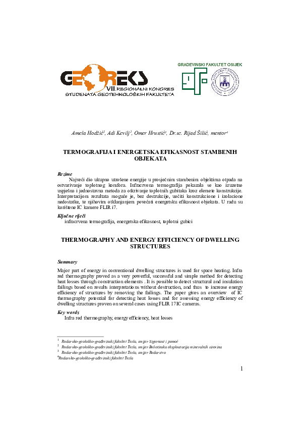 (DOC) TERMOGRAFIJA I ENERGETSKA UČINKOVITOST STAMBENIH OBJEKATA