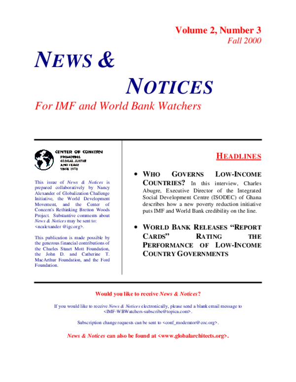 (PDF) News & Notices Vol. 2, No. 3 (Fall 2000)