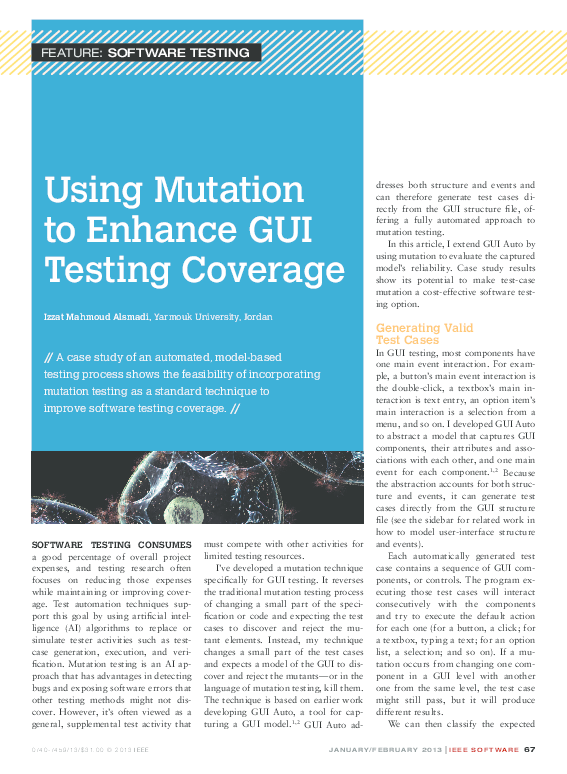 Pdf Using Mutation To Enhance Gui Testing Coverage