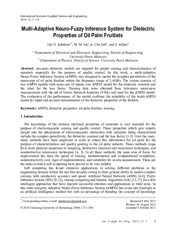 (PDF) Multi-Adaptive Neuro-Fuzzy Inference System for Dielectric Properties of Oil Palm Fruitlets