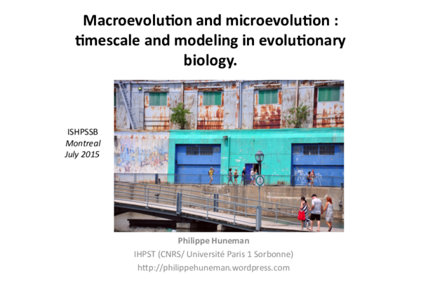 Macroevolution and microevolution : timescale and modeling in ...