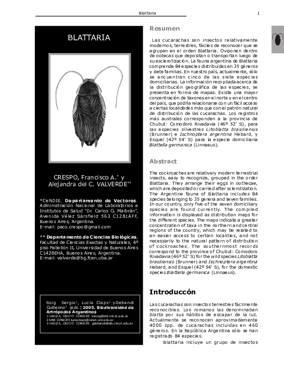 (PDF) Blattaria