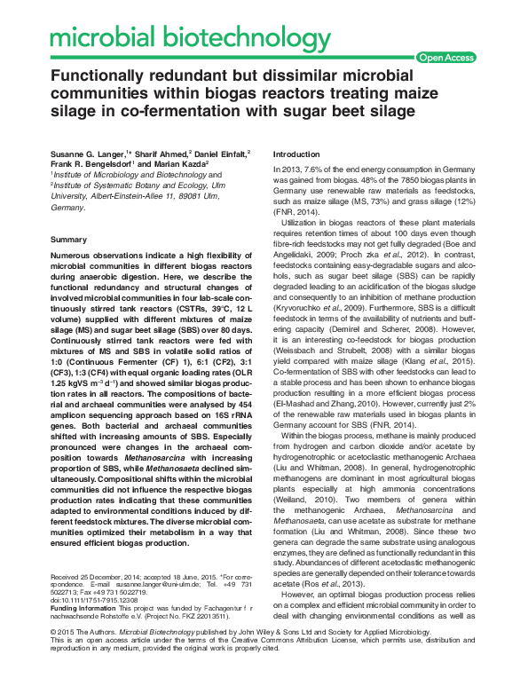 (PDF) Functionally redundant but dissimilar microbial communities ...