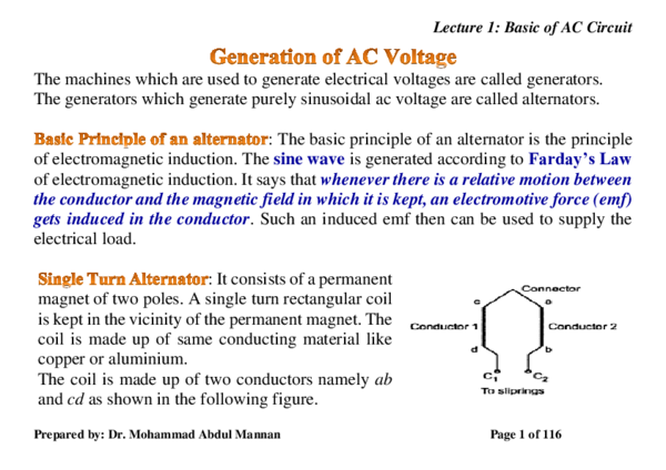 (PDF) Basic of AC Circuit