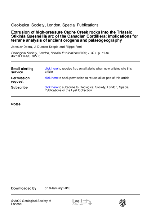 (PDF) Extrusion of high-pressure Cache Creek rocks into the Triassic ...