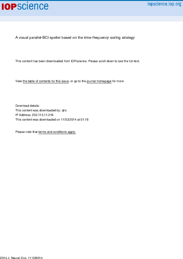 (PDF) A visual parallel-BCI speller based on the time–frequency coding strategy