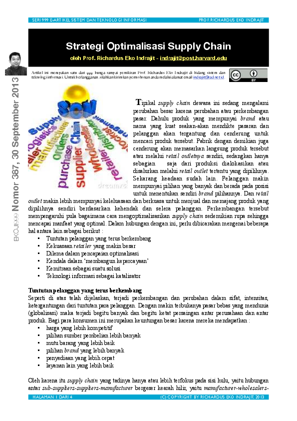 (PDF) Strategi Optimalisasi Supply Chain