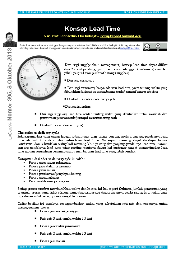 (PDF) Konsep Lead Time