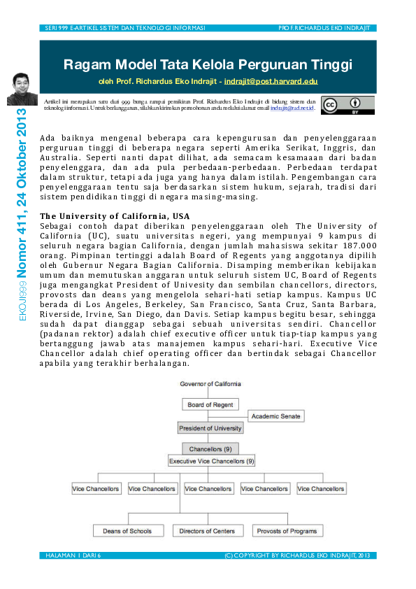 (PDF) Ragam Model Tata Kelola Perguruan Tinggi