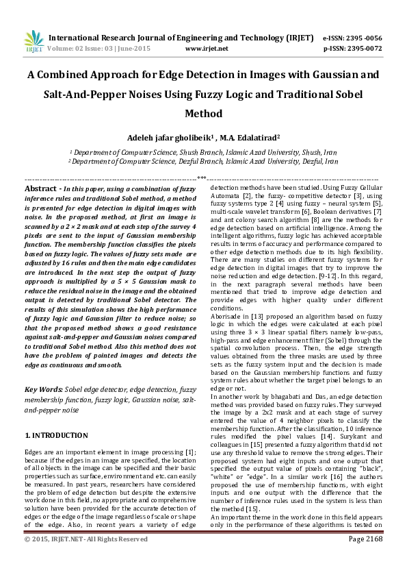 (PDF) IRJET-A Combined Approach for Edge Detection in Images with Gaussian and Salt-And-Pepper ...