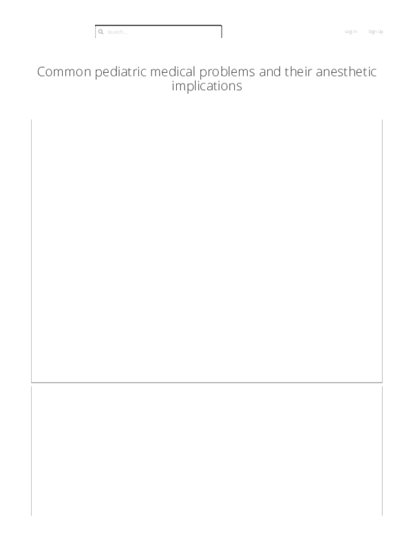 (PDF) Common pediatric medical problems and their anesthetic implications
