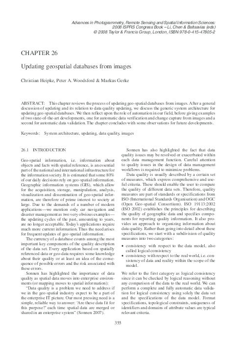 (PDF) CHAPTER 26 Updating geospatial databases from images