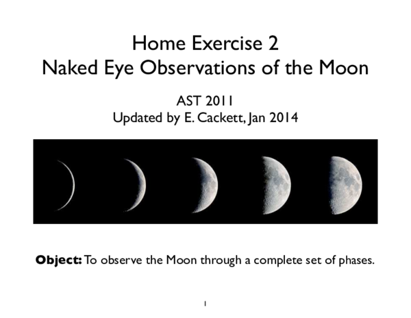 (PDF) Home Exercise 2 Naked Eye Observations of the Moon