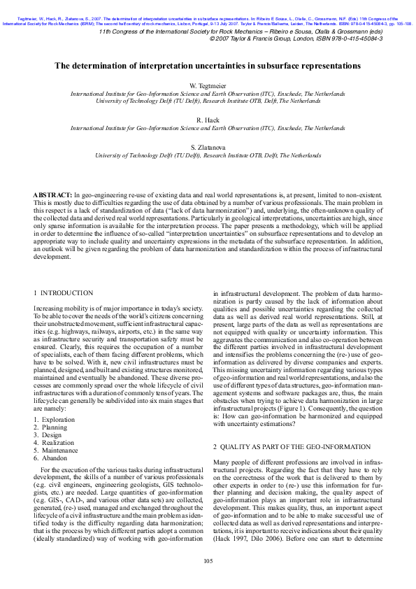 (PDF) The determination of interpretation uncertainties in subsurface ...