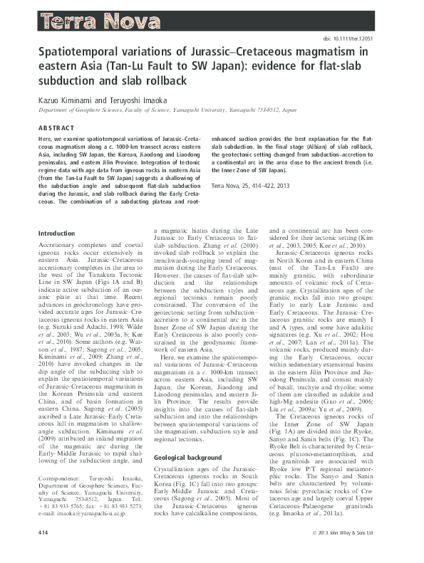 (PDF) Spatiotemporal variations of Jurassic–Cretaceous magmatism in ...