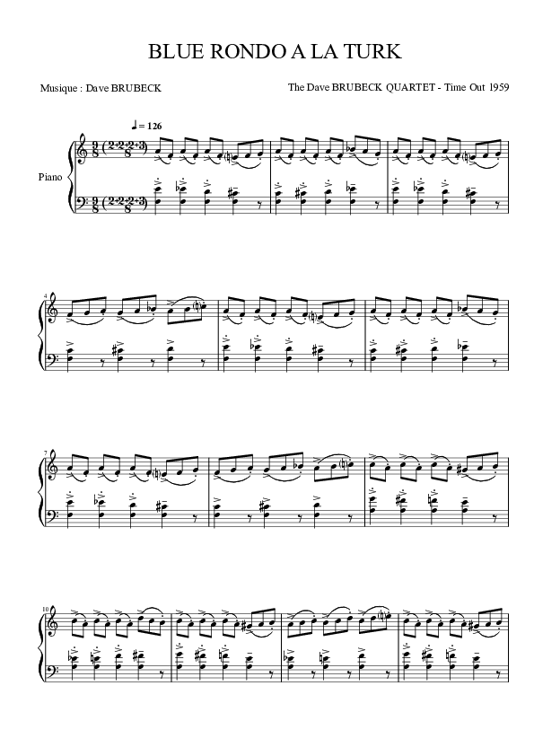 (PDF) BLUE RONDO A LA TURK The Dave BRUBECK QUARTET - Time Out 1959 ...