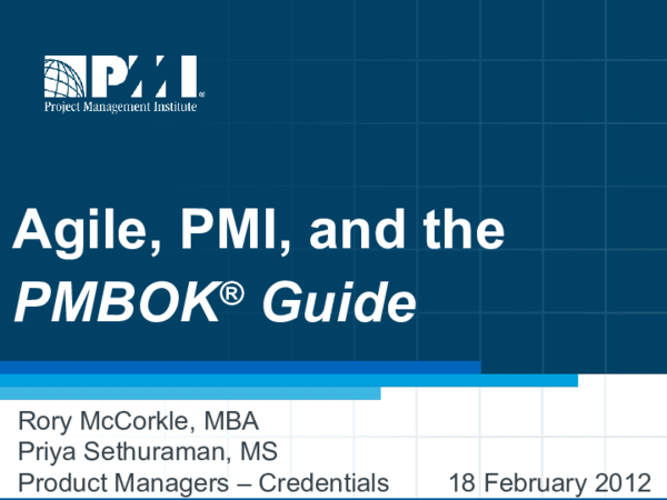 (PPT) Agile PMBOK and Agile