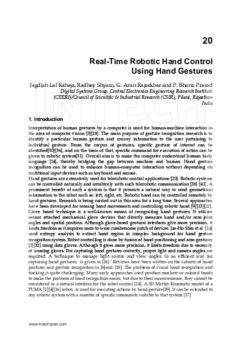 (PDF) Real-Time Robotic Hand Control Using Hand Gestures