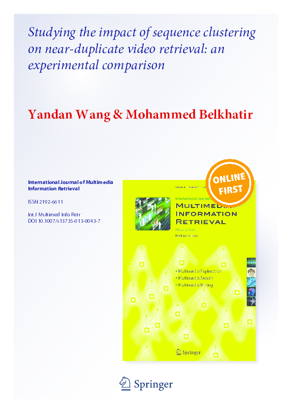 (PDF) Studying the impact of sequence clustering on near-duplicate video retrieval: an ...