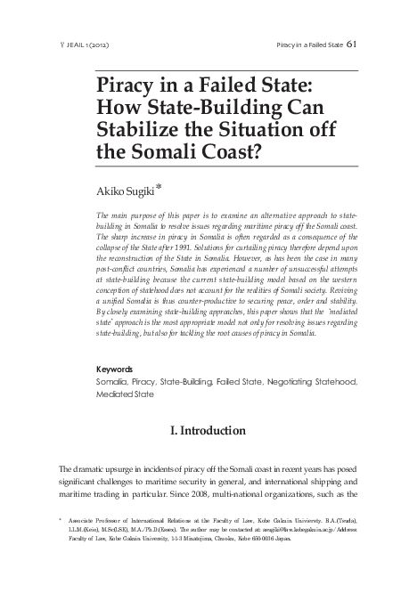 (PDF) Piracy in a Failed State: How State-Building Can Stabilize the ...