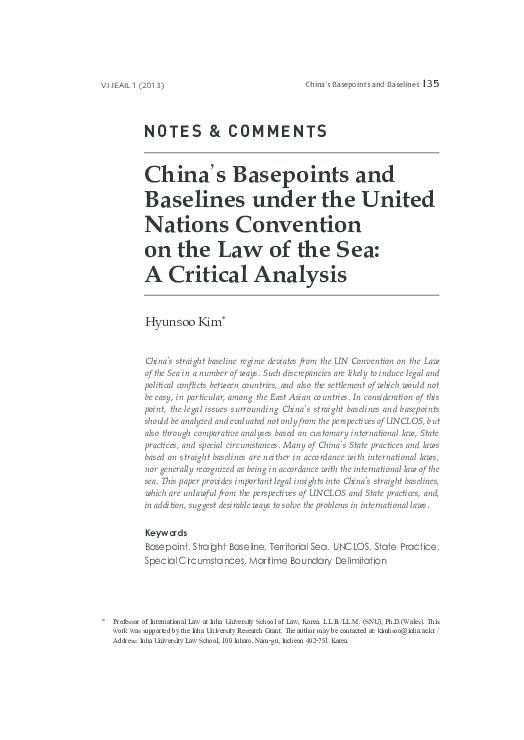 (PDF) China’s Basepoints and Baselines under the United Nations ...