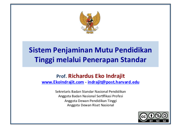 (PDF) Sistem Penjaminan Mutu Pendidikan Tinggi melalui Penerapan Standar