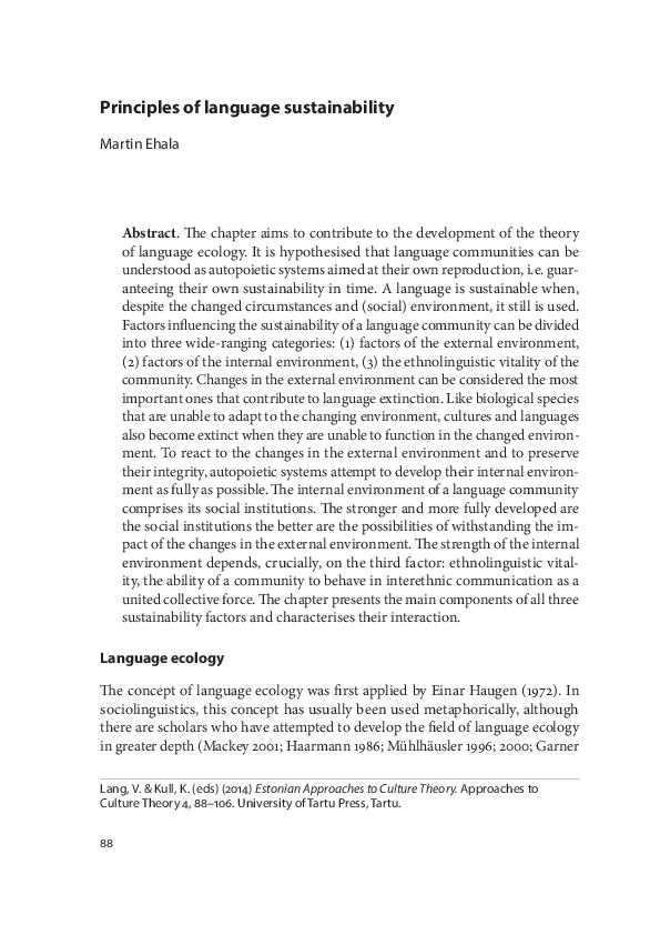 (PDF) Principles of language sustainability