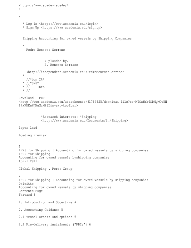 IFRS for Shipping |Accounting for owned vessels by shipping companies ...