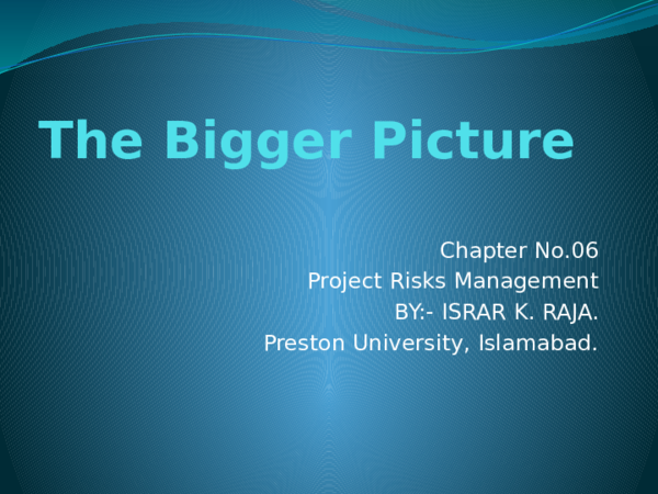 (PPT) Risk Management as A Big Picture