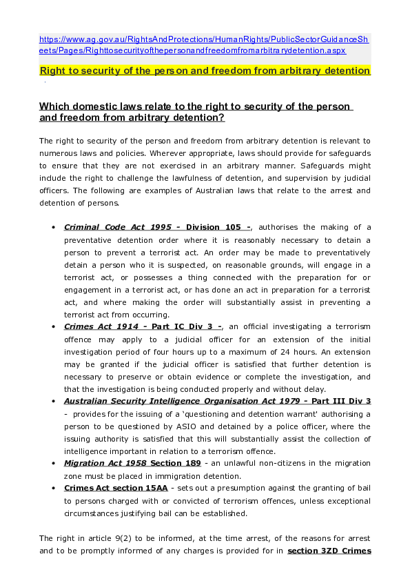 (DOC) Arbitrary Detention