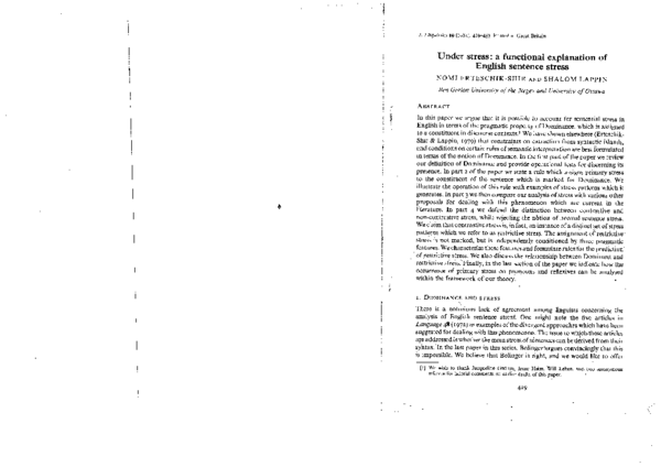 english sentence stress